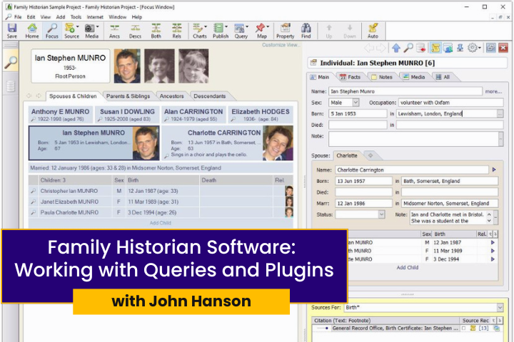 Family Historian Software: Working with Queries and Plugins | SoG
